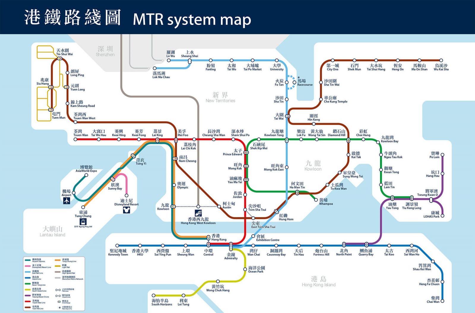 港铁线路图2025（高清版）- 深圳本地宝